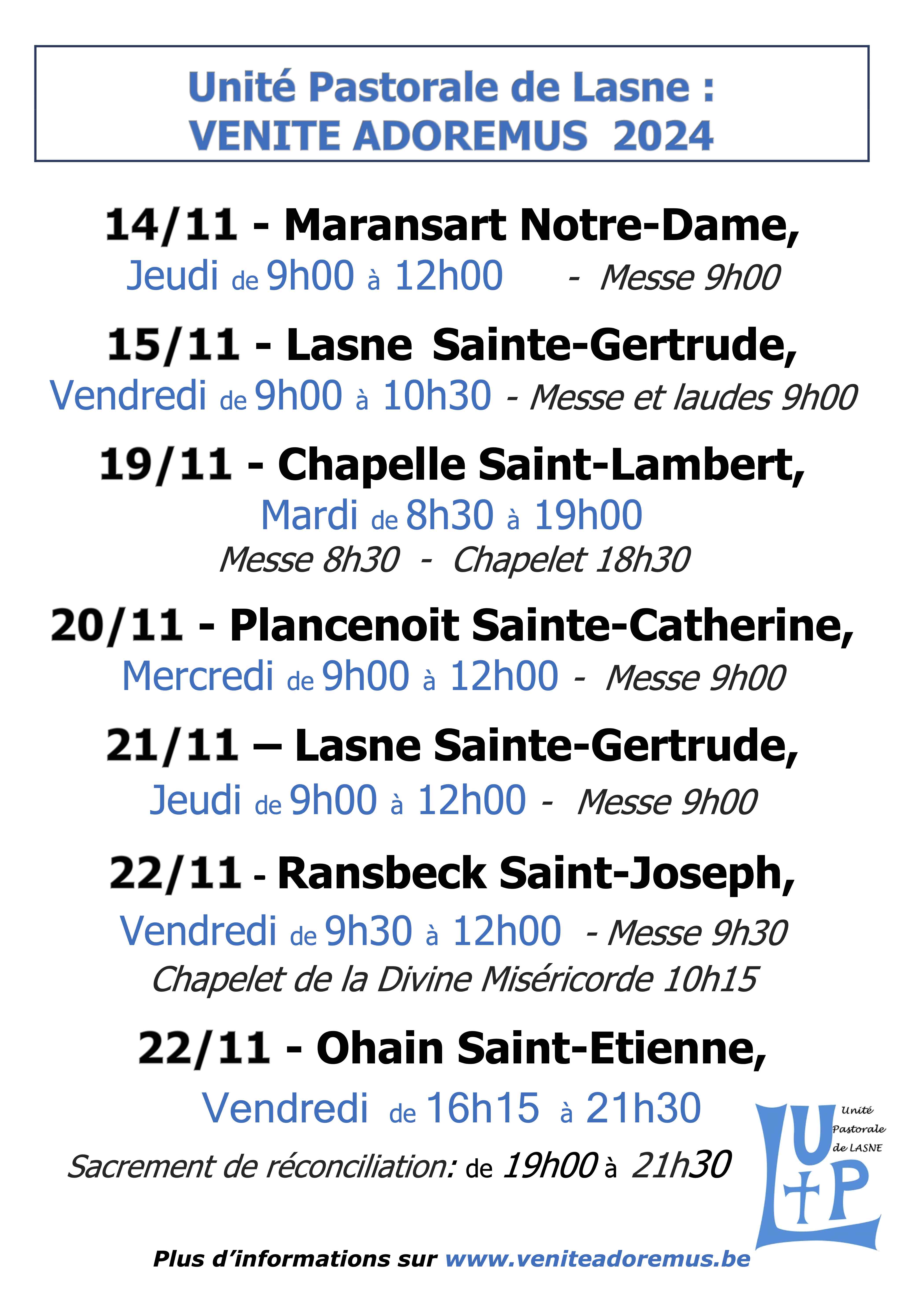 Programme Venite Adoremus 2024 : Participez! | Unité pastorale de LASNE ...